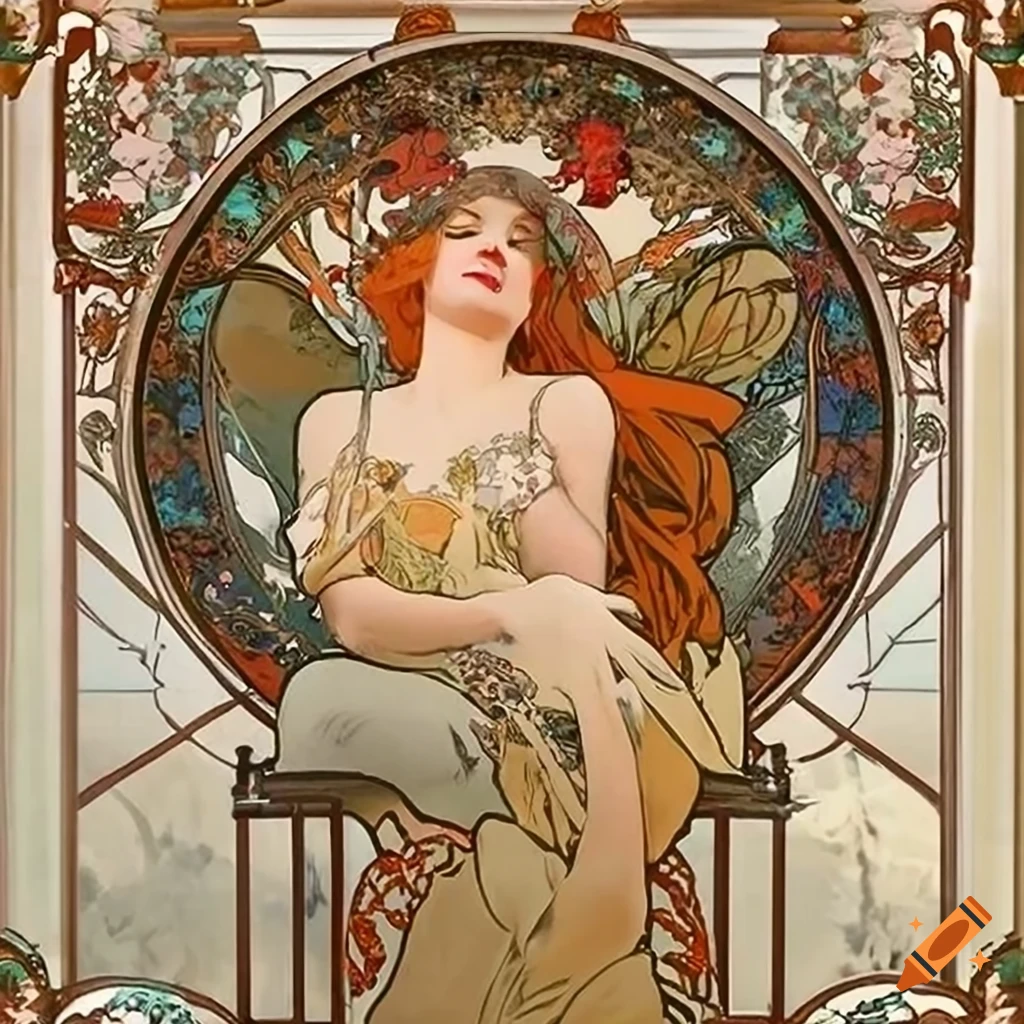 Sea horse in coral reef by alphonse mucha on Craiyon