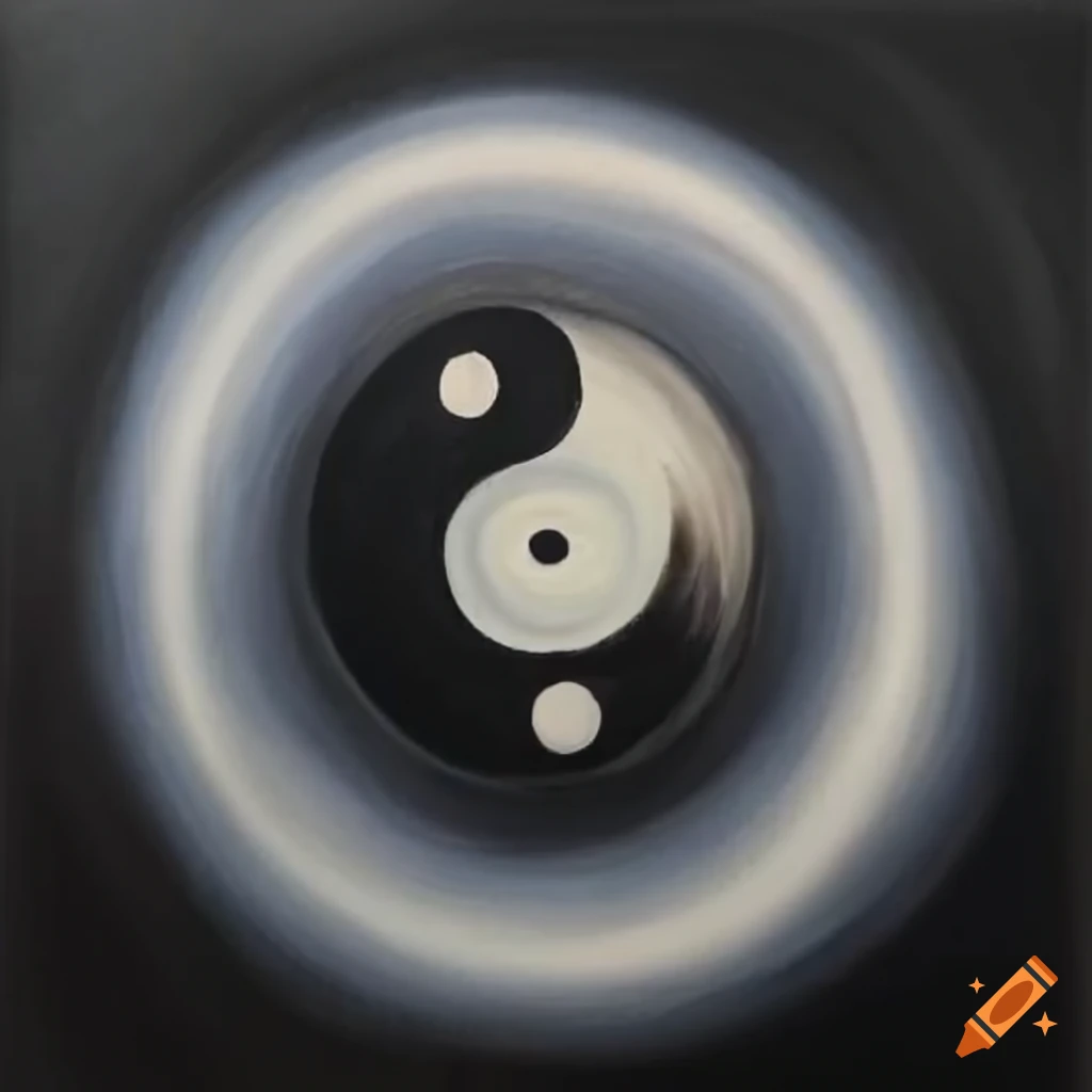 Moody black ghost on white representing yin and yang on Craiyon