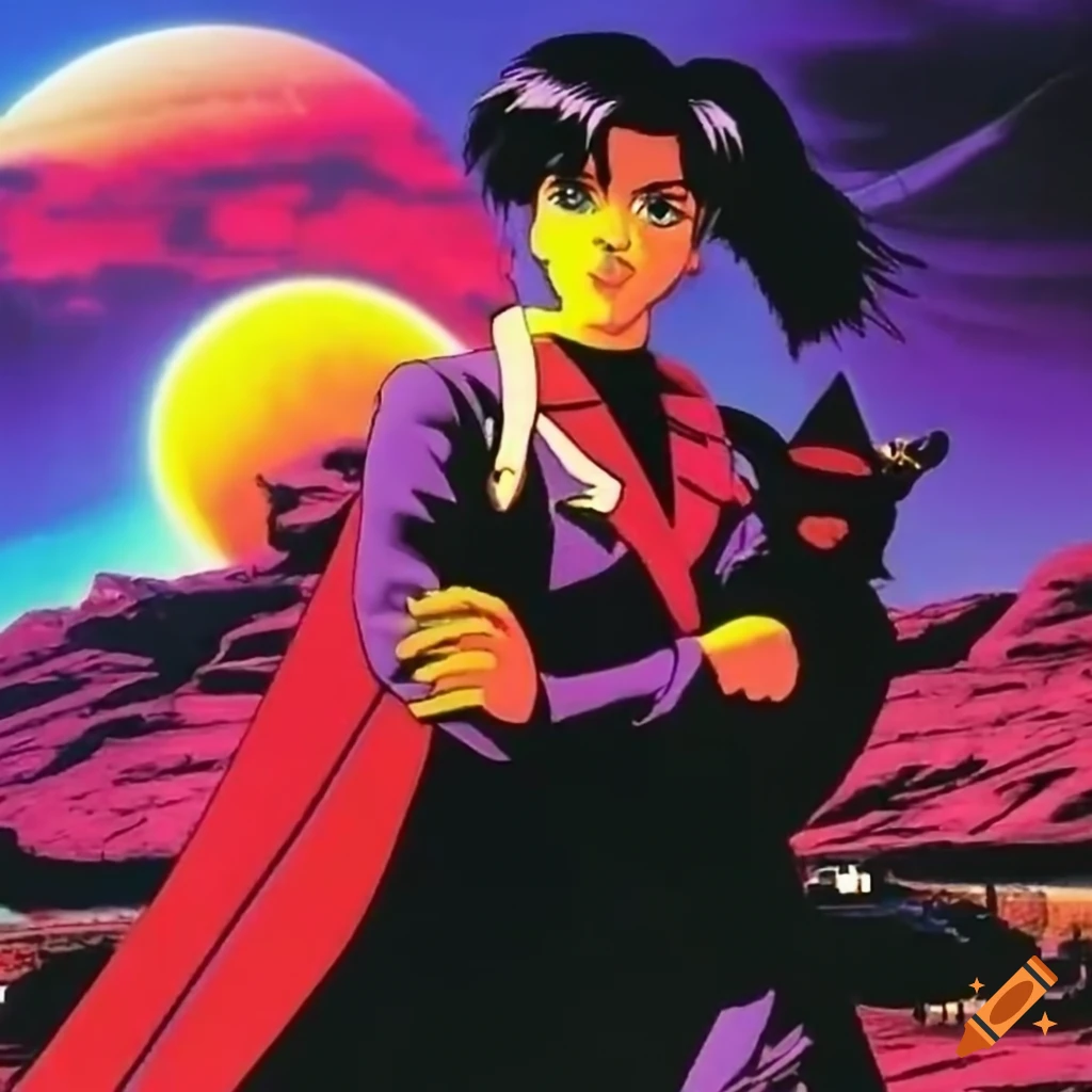 90's anime ova style motorcycle gang on Craiyon