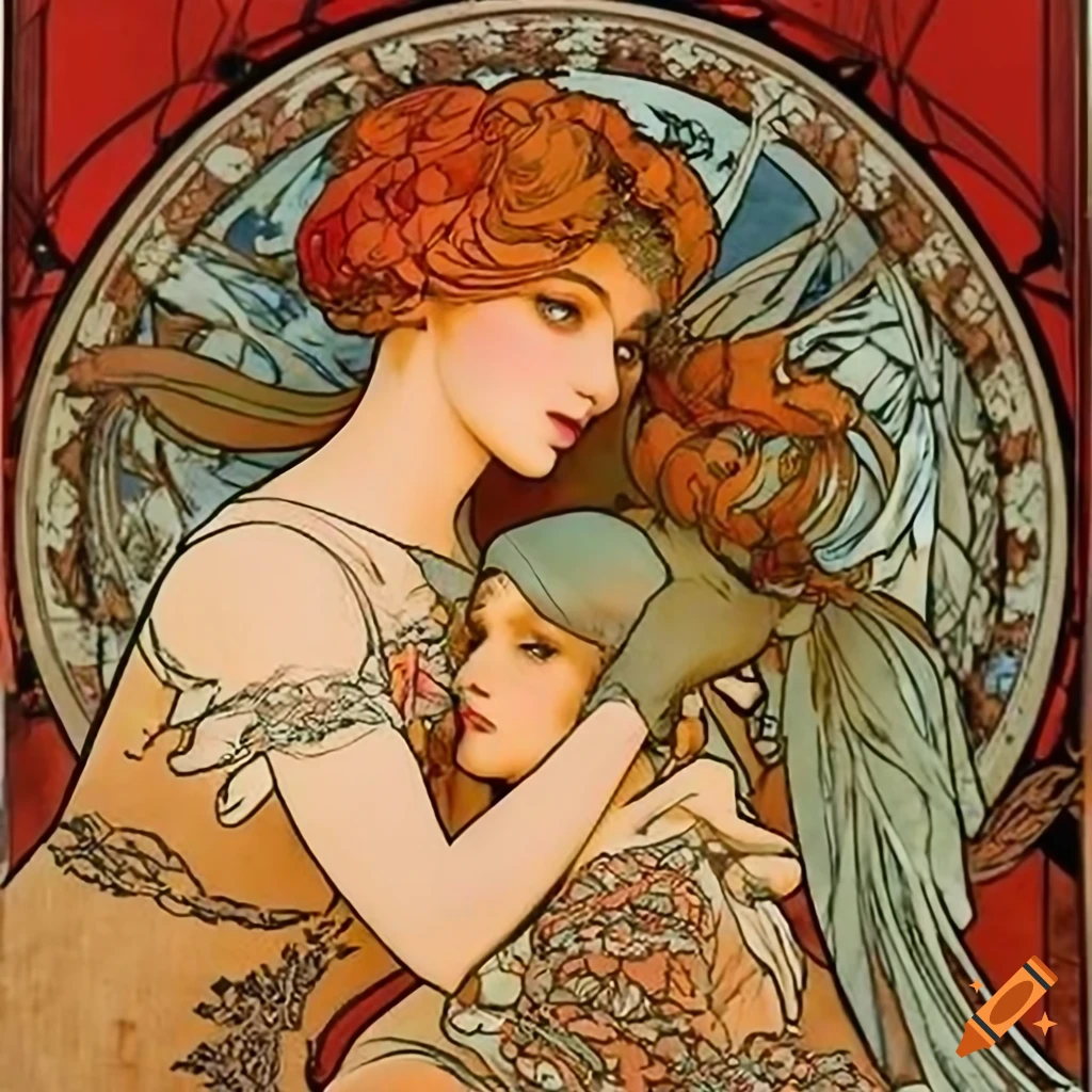 Artwork of two angels embracing each other on Craiyon