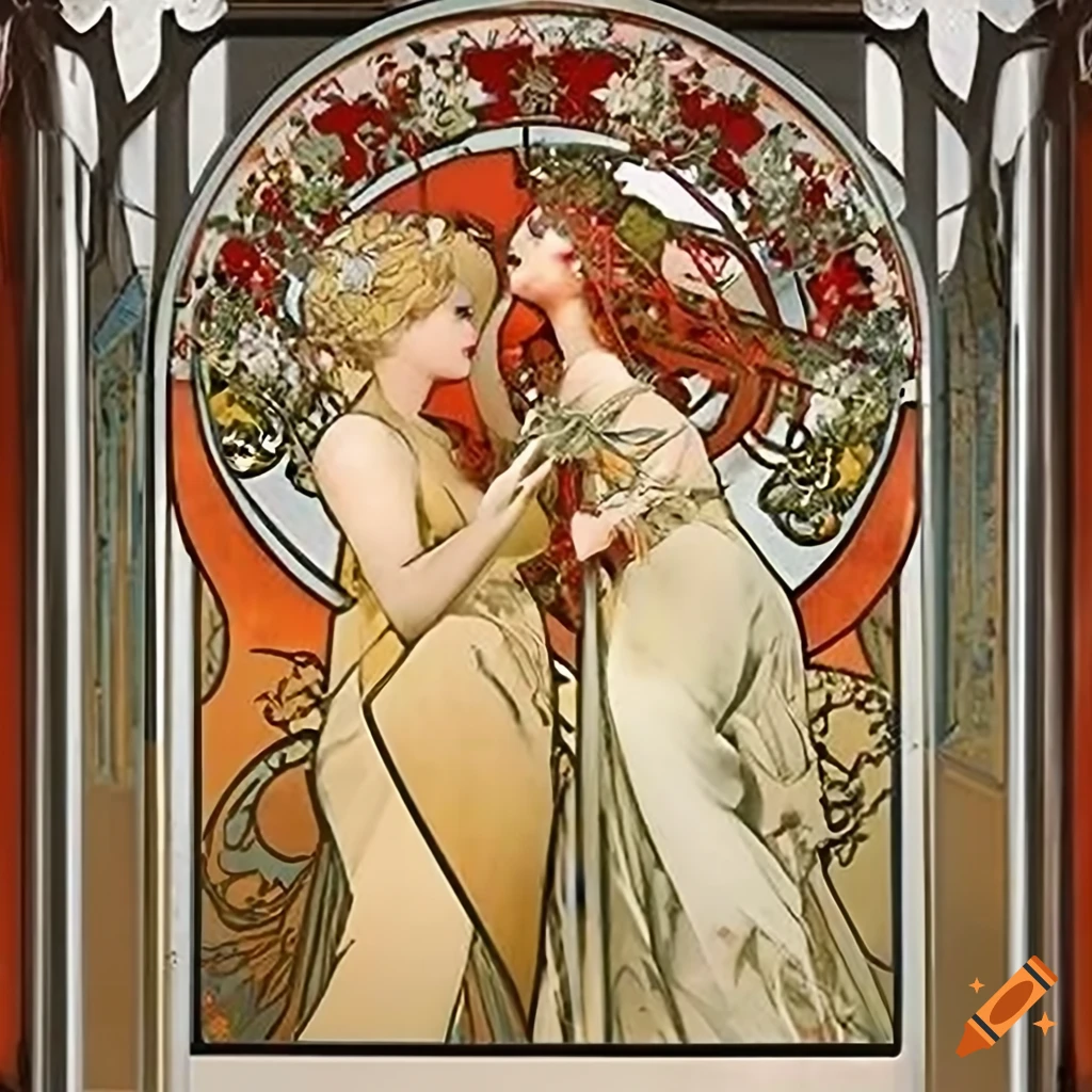 Artwork of two angels embracing each other on Craiyon
