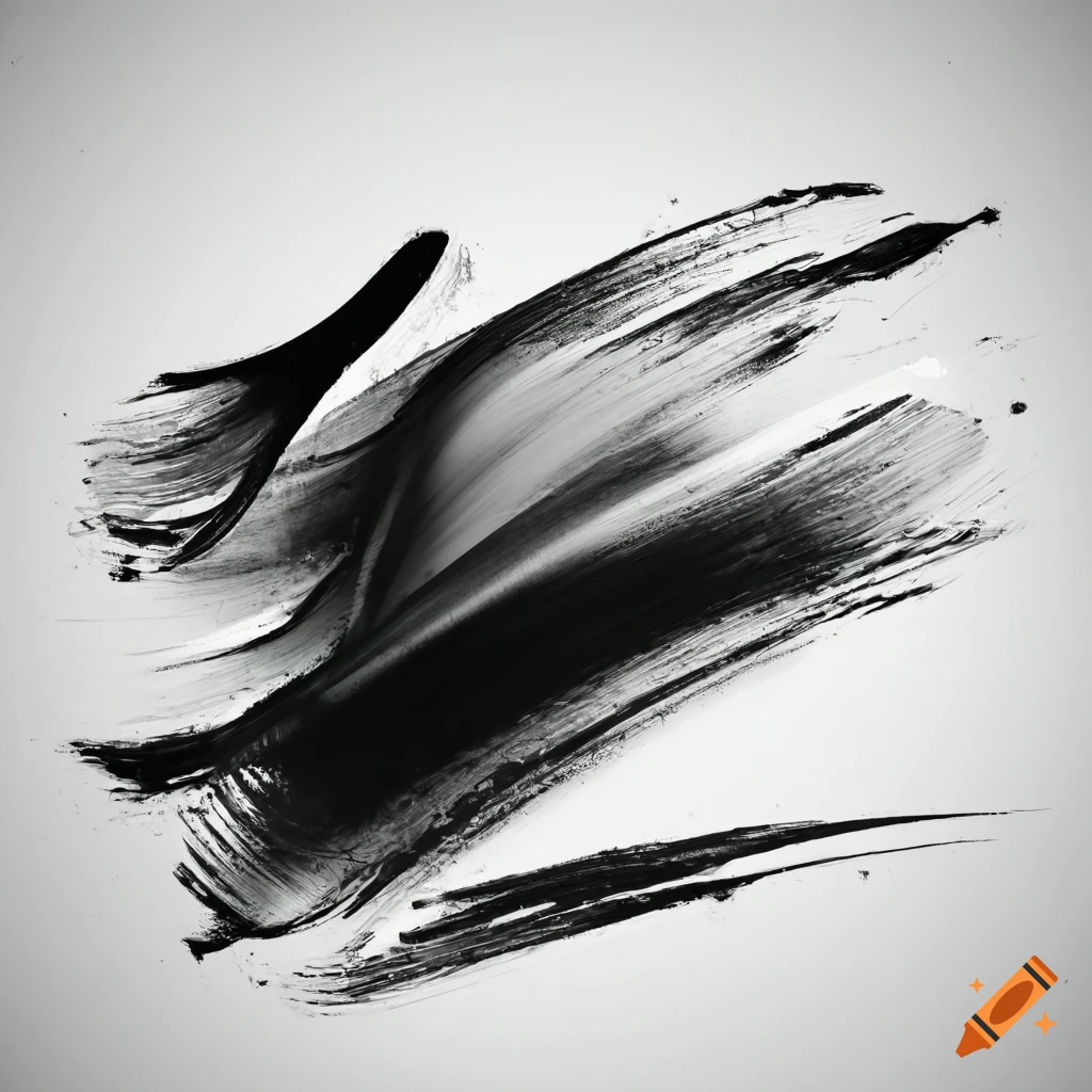 Abstract painting with white brushstrokes on Craiyon