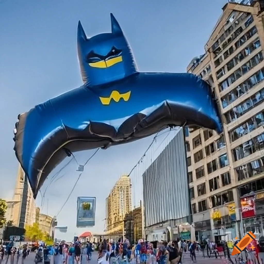 Giant batman inflatable on the street on Craiyon