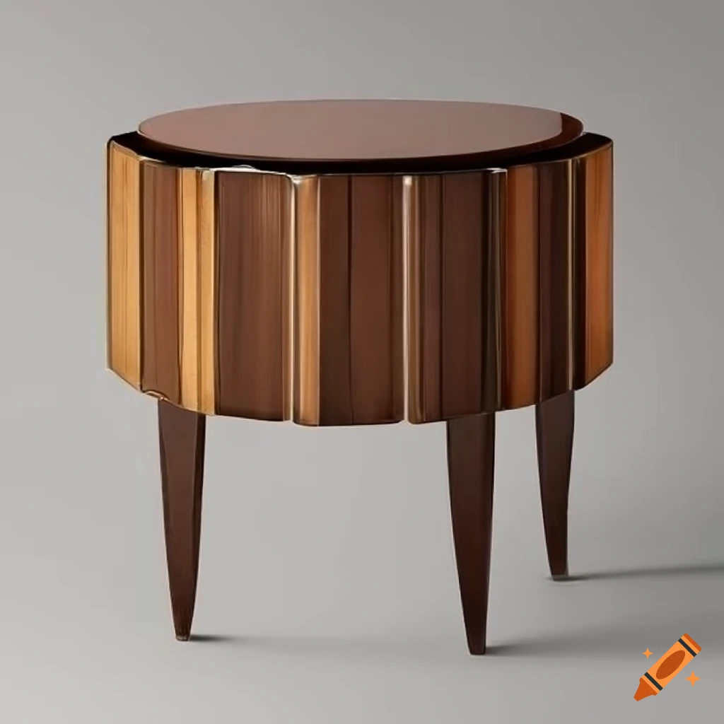 Light brown art deco side table on Craiyon