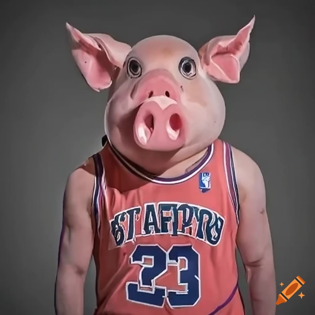 Nba mascot pig man on Craiyon