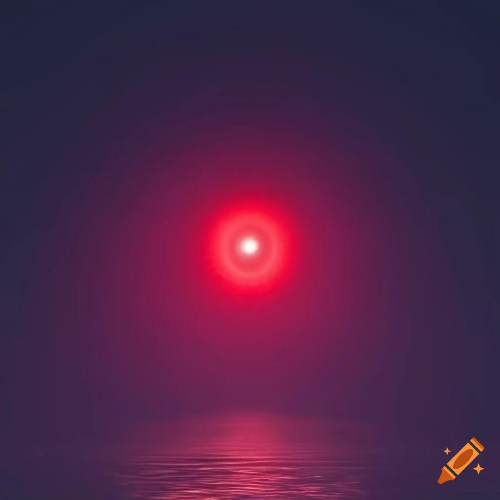Mystical red-tinted figure with glowing orb and ethereal particles on ...