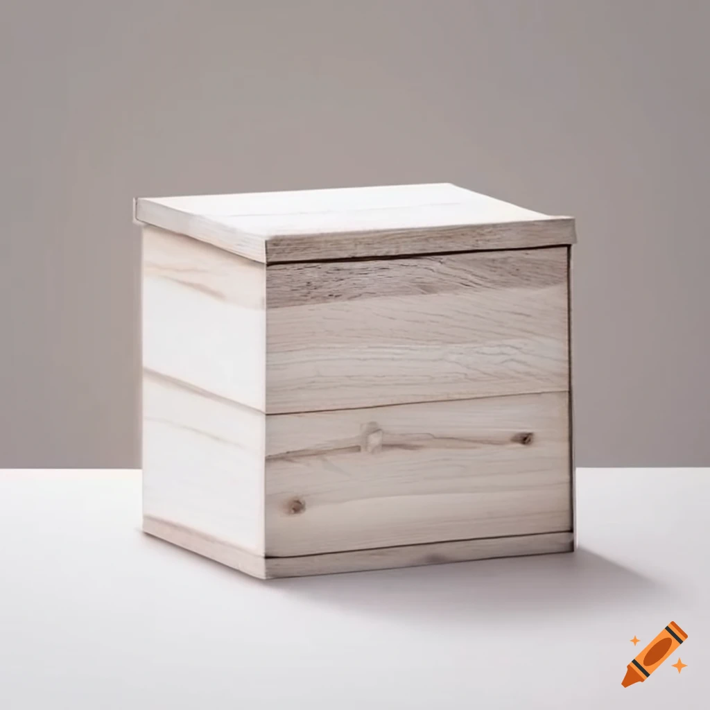 White Natural Wood Toy Box