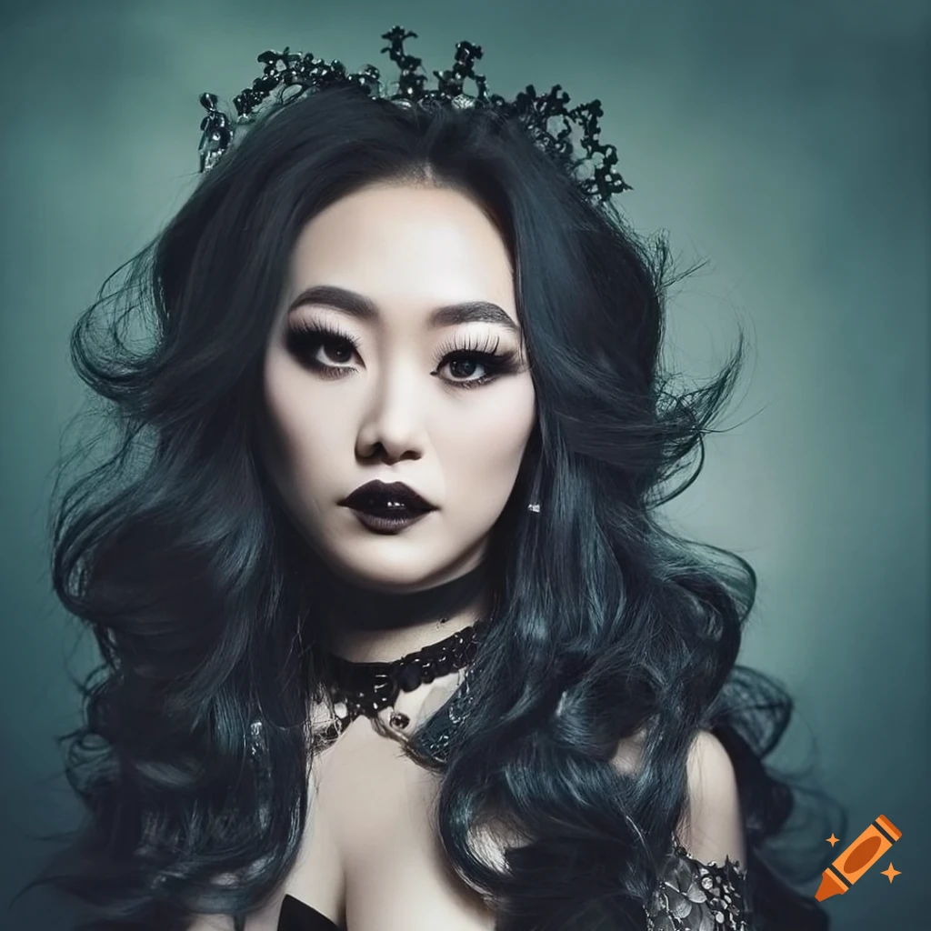 Karen fukuhara in gothic fashion pose on Craiyon