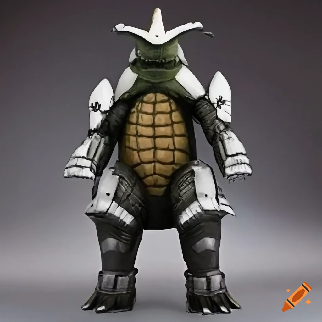 Illustration of a futuristic cyborg turtle on Craiyon