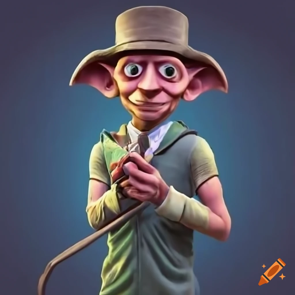 Picture of Dobby in a green and gold outfit with top hat and cane on ...