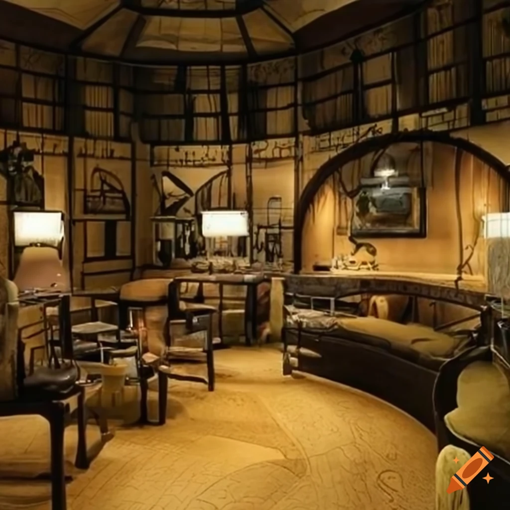 Masterpiece of a fantasy world room on Craiyon