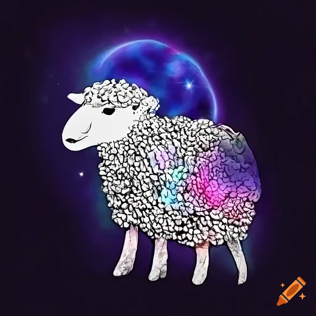 Fantasy sheep with wizard hat on Craiyon