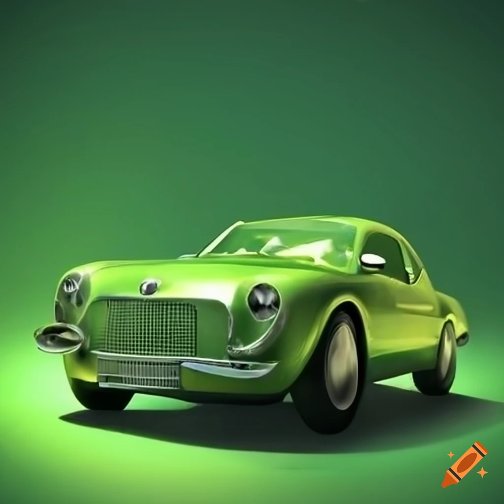 Cgi green car on Craiyon
