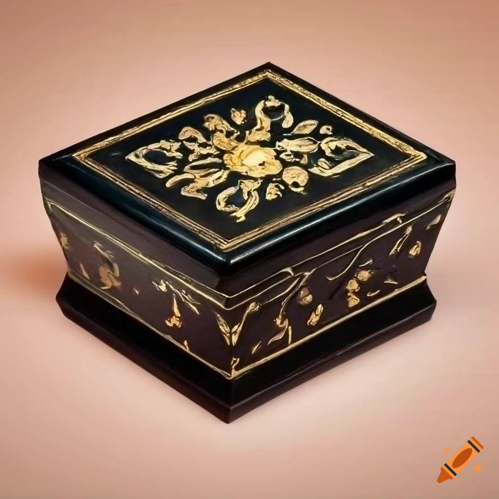 Opulent royal box with velvet texture and gold accents on Craiyon