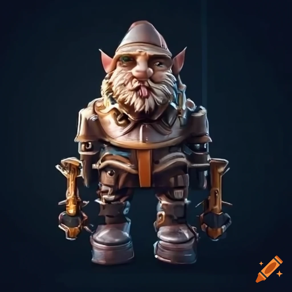 Robot warrior gnome on Craiyon
