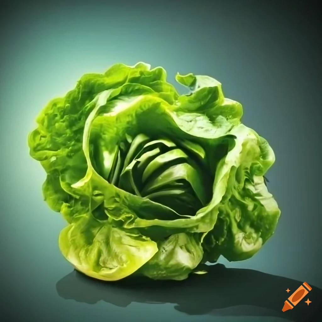 Fresh lettuce leaf on Craiyon