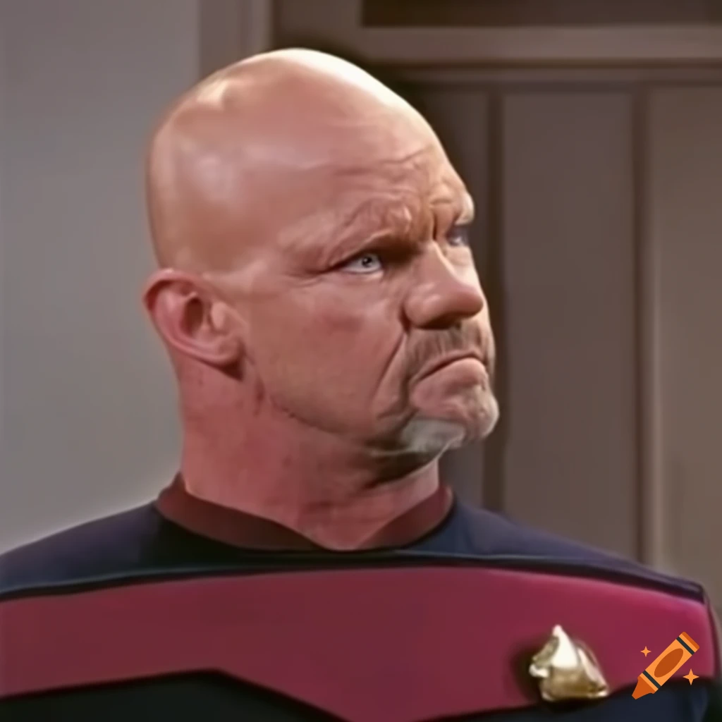 Satirical image of Stone Cold Steve Austin dressed as Jean Luc Picard ...