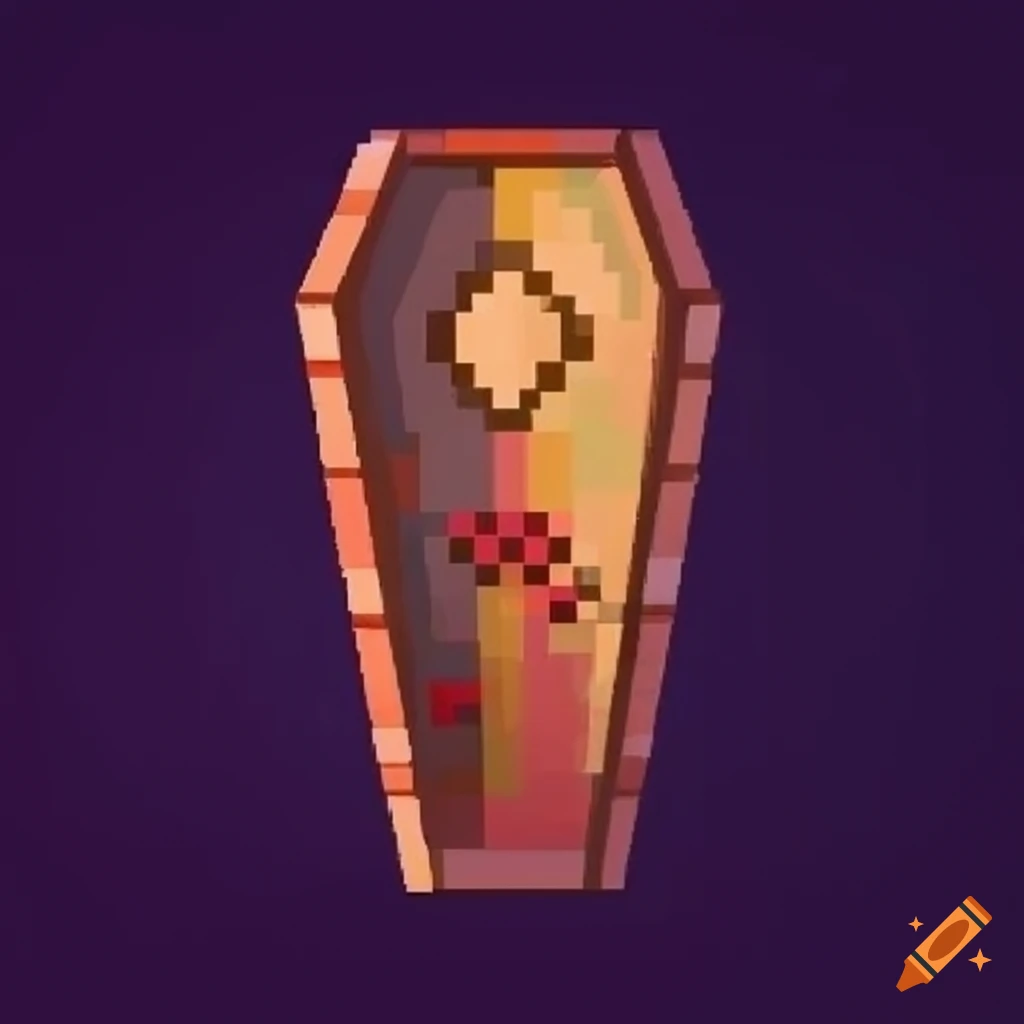 Pixelated coffin on Craiyon