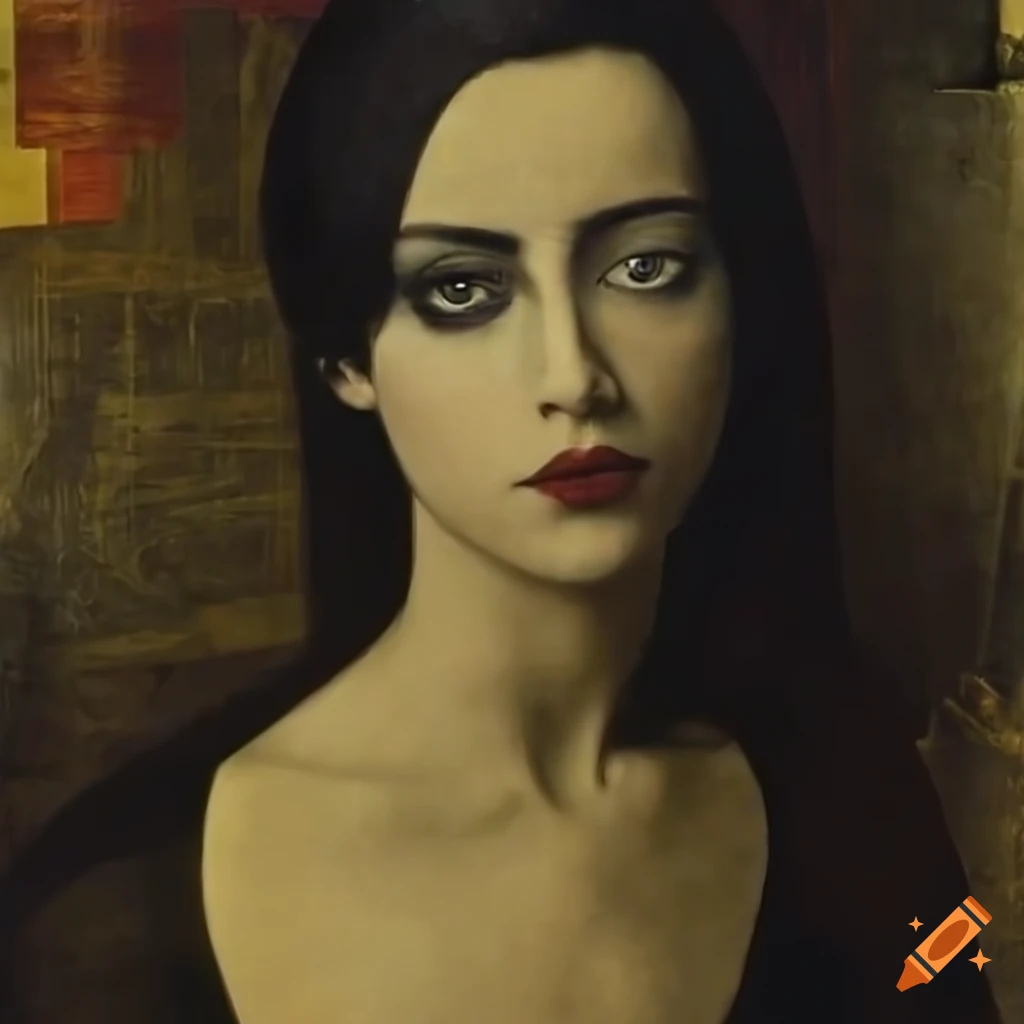 Collage Of A Captivating Woman With Dark Hair And Eyes On Craiyon