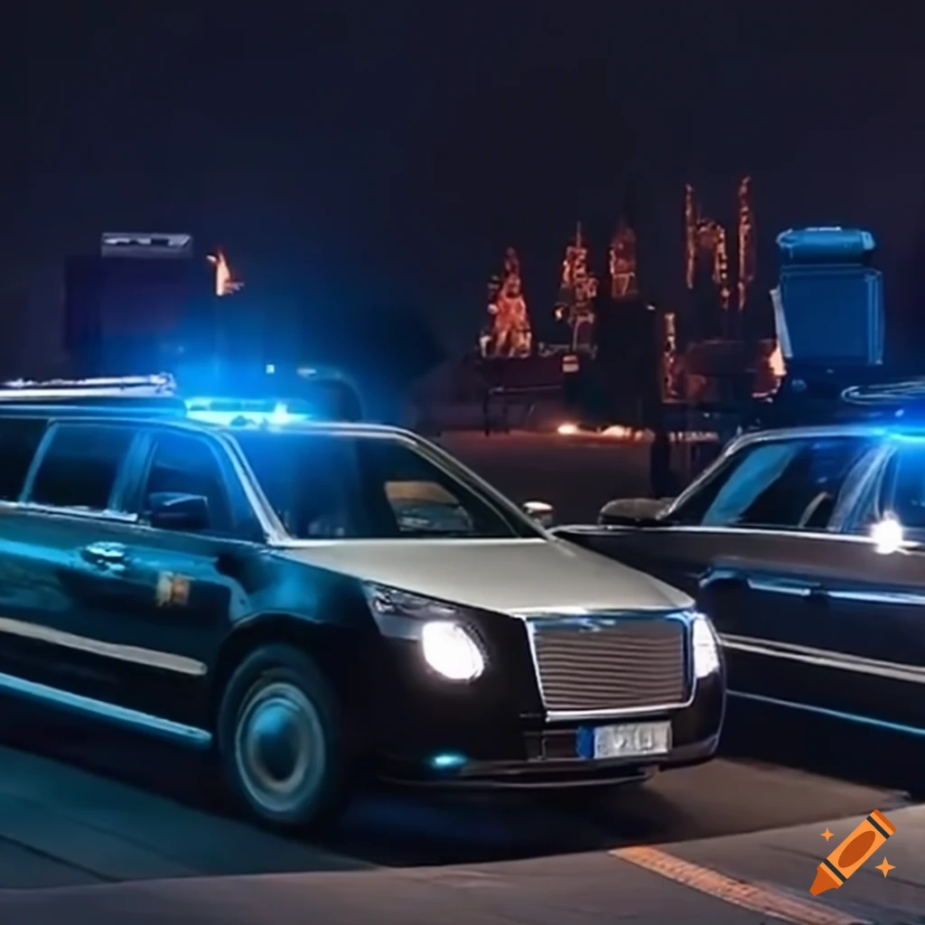 Image of a russian policeman stopping a motorcade on Craiyon