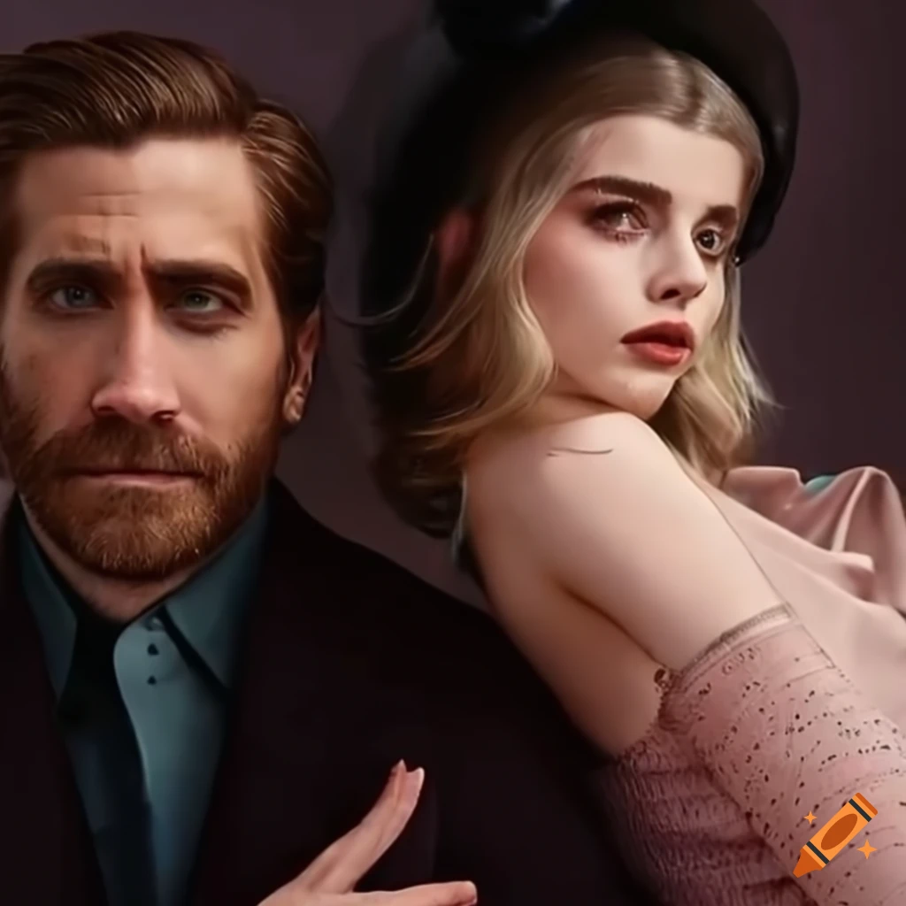 Jake gyllenhaal and lucy boynton posing together on Craiyon