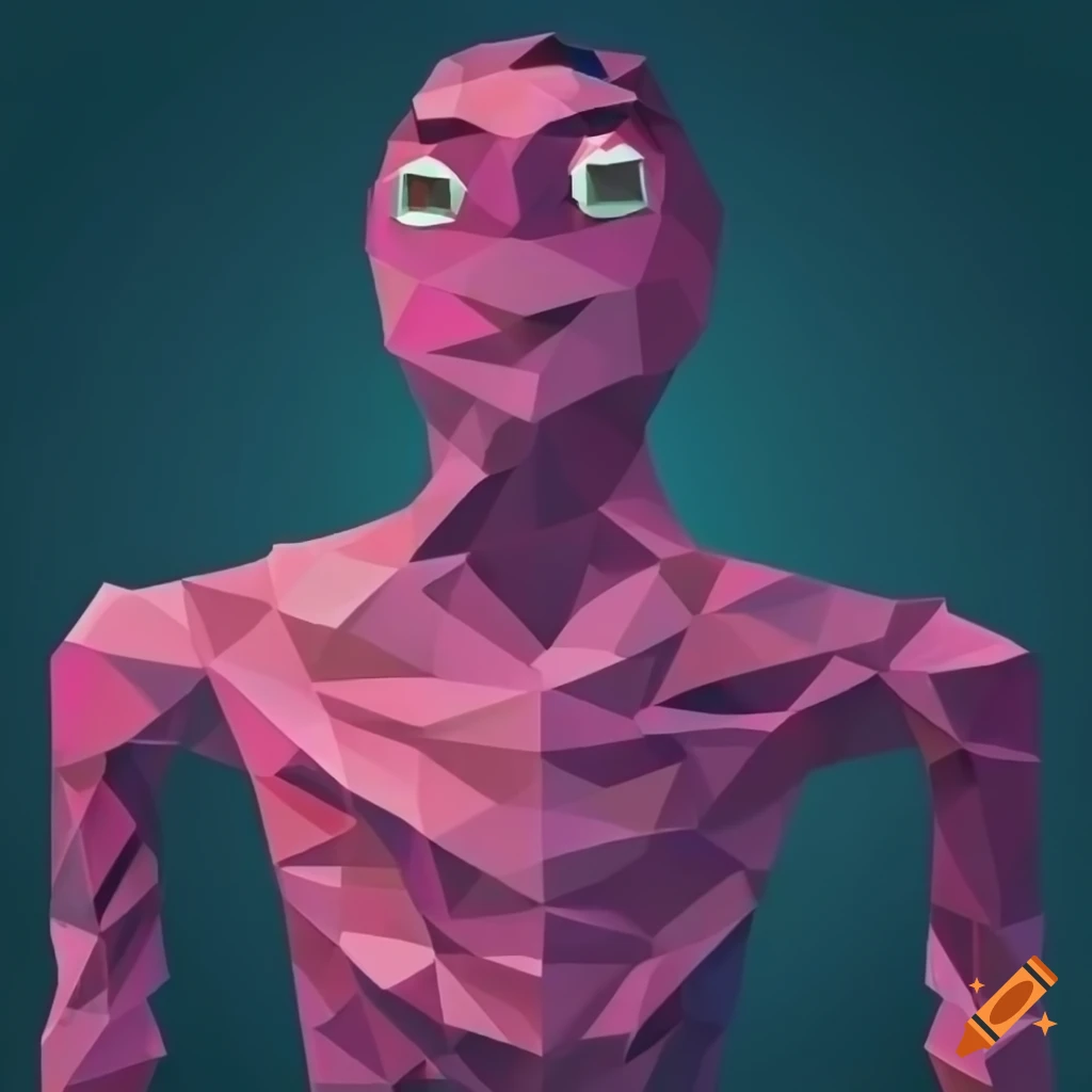 Low poly artwork of a rock and roll theme