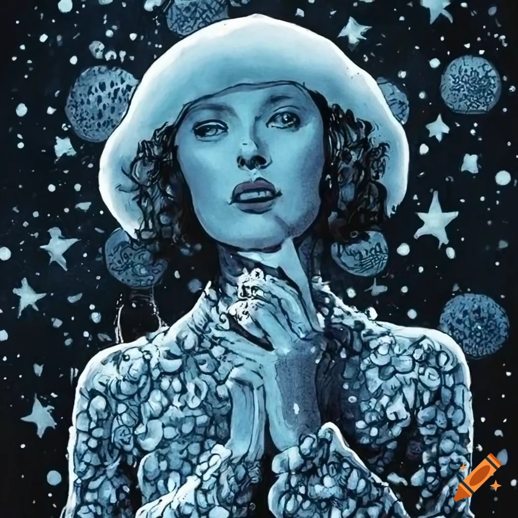 Noir style villainess illustration by norman rockwell on Craiyon