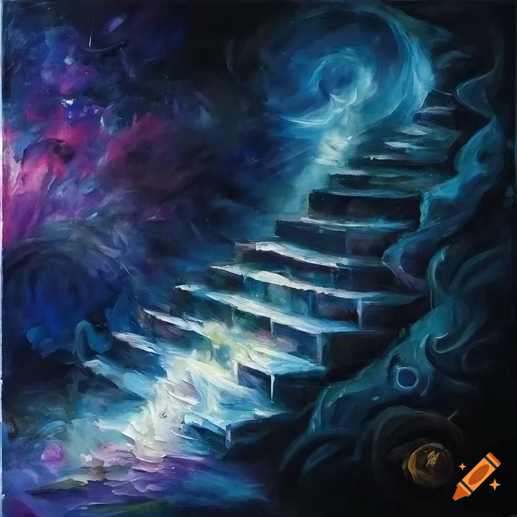 Surreal galactic stairs artwork by greg rutkowski on Craiyon