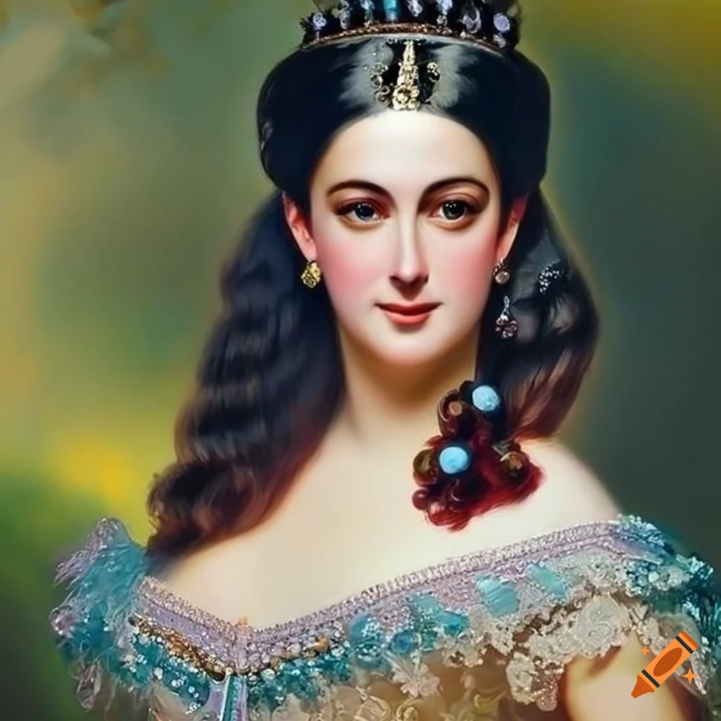 Portrait of a noble lady from the 1850s on Craiyon