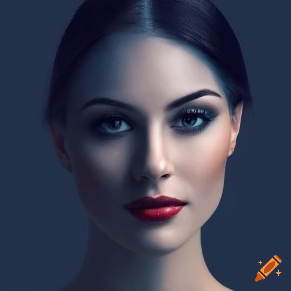 Captivating portrait of a young woman with striking eyes on Craiyon