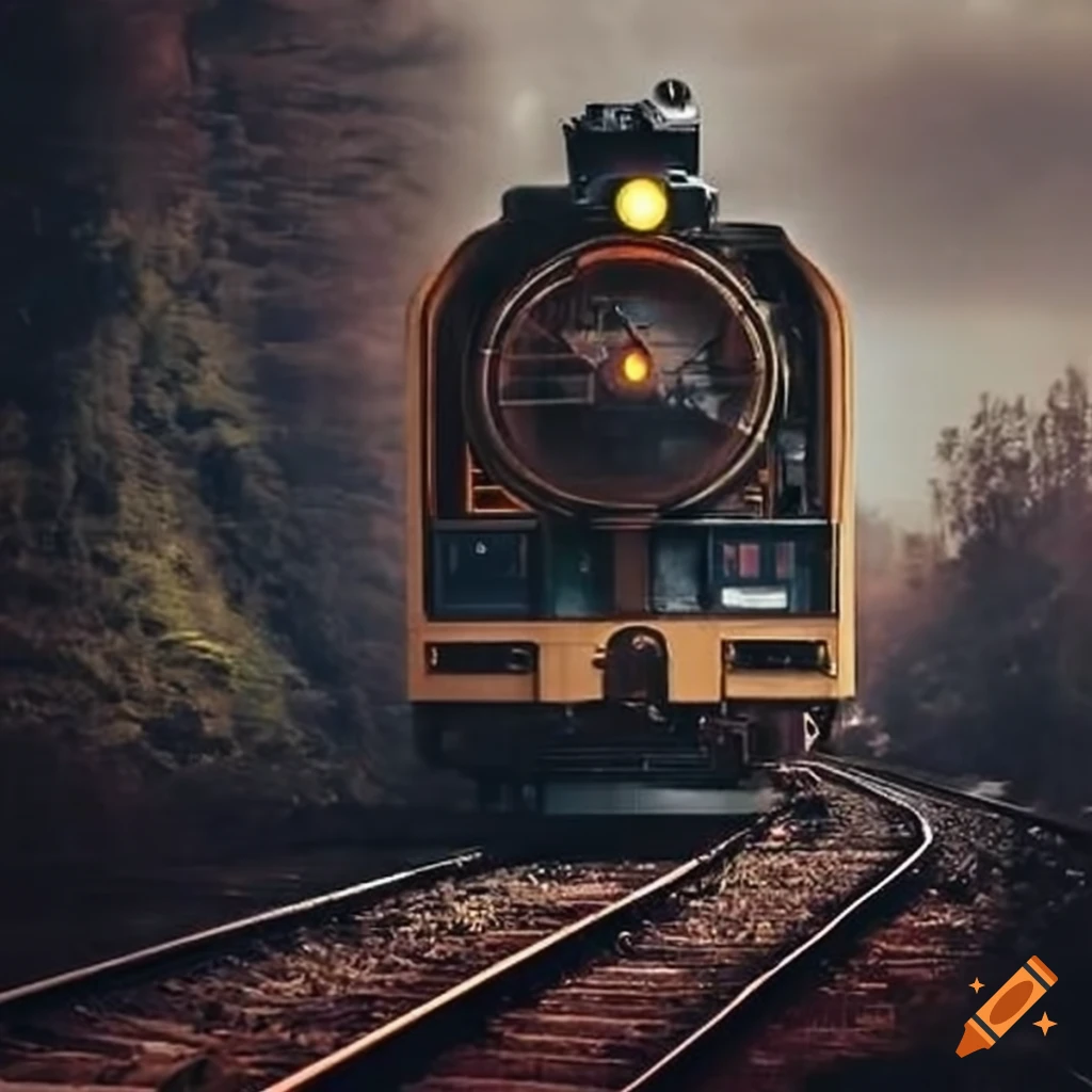 Conceptual image of a train reaching its destination on Craiyon