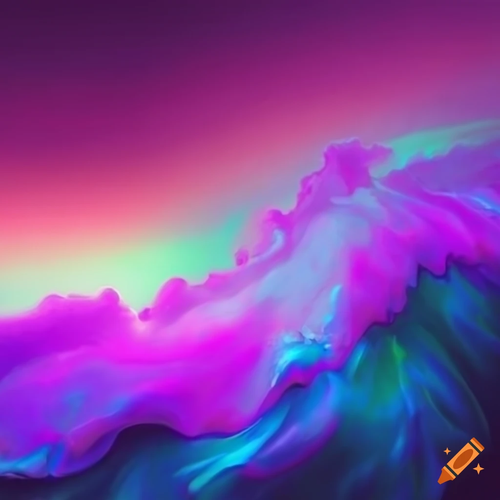 Detailed image of a stormy sea with pink light on Craiyon