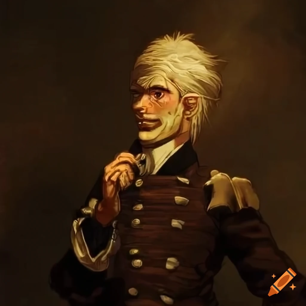 Baroque-style manga character cleaning his musket