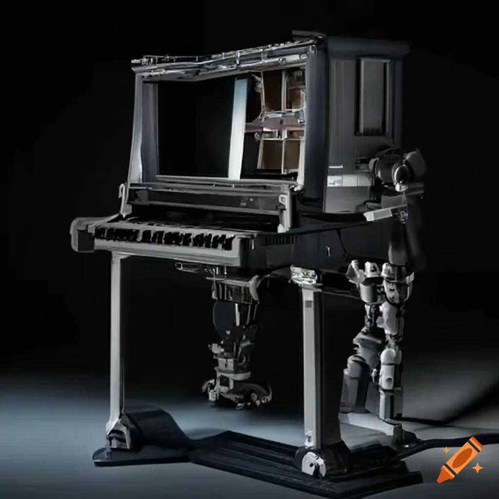 Robotic piano on Craiyon
