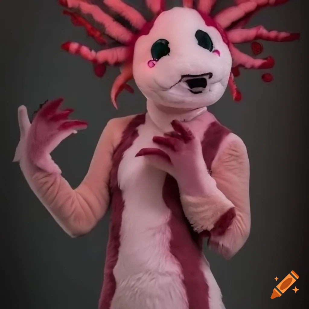 Stunning fursuit of an anthro axolotl on Craiyon