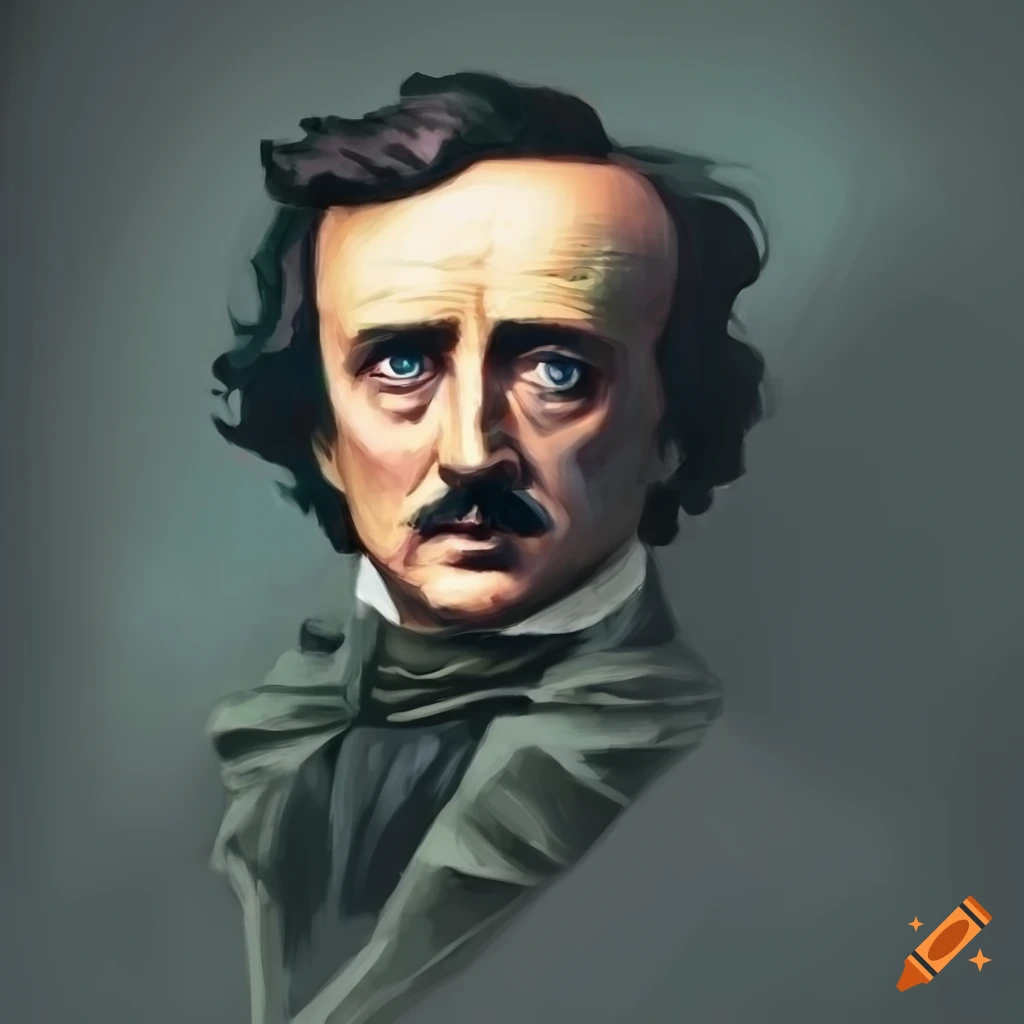 Shadowy portrait of edgar alan poe on Craiyon