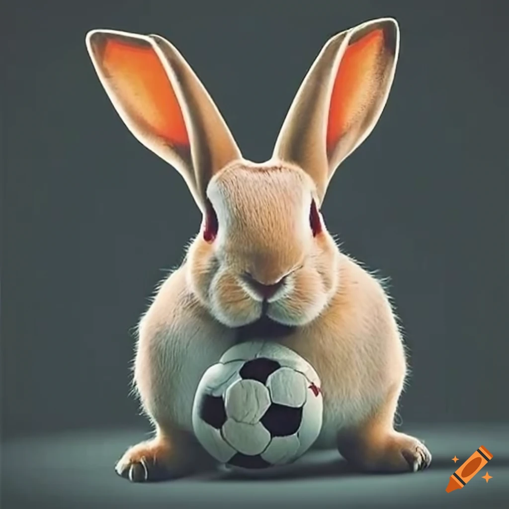 Rabbit playing football