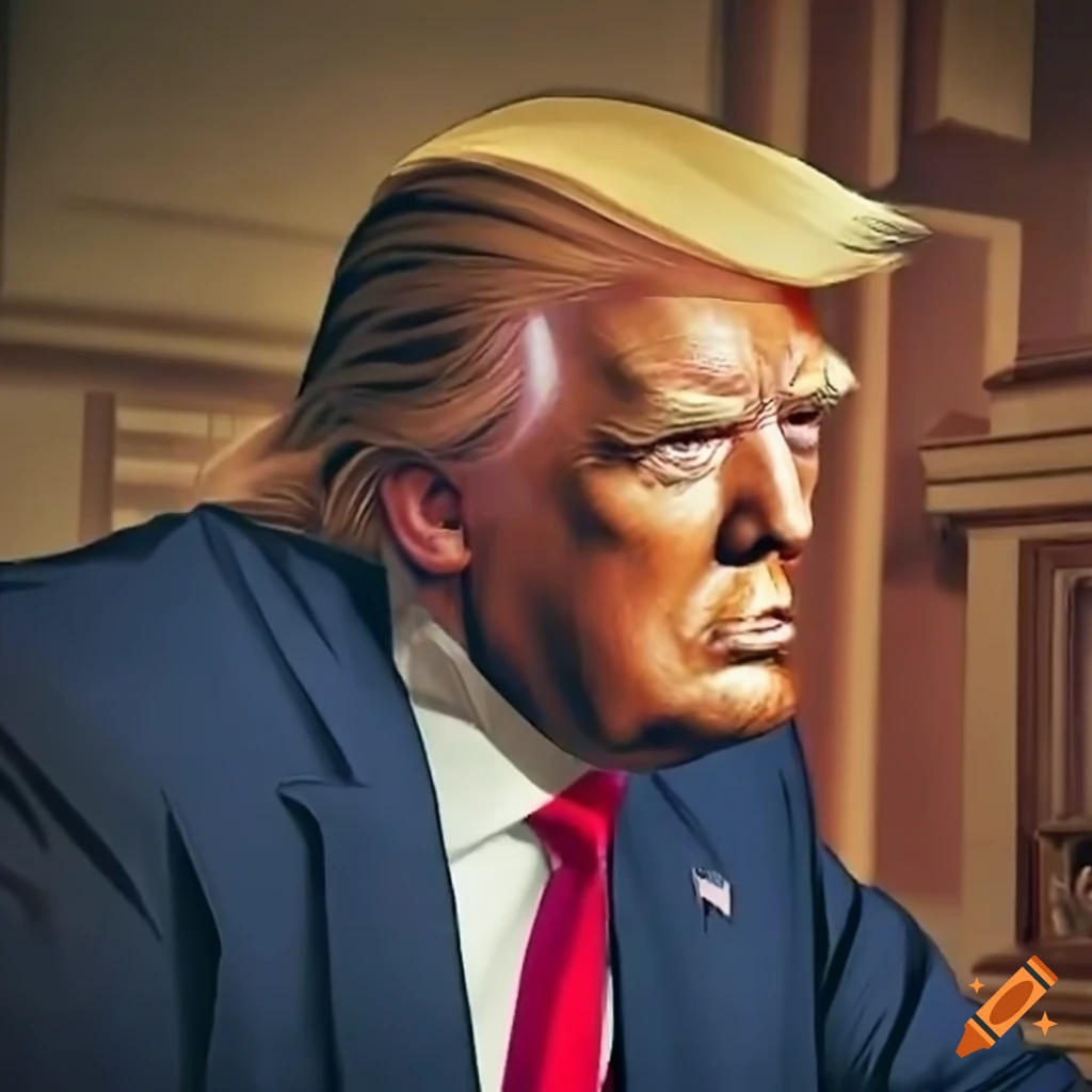 Satirical depiction of Donald Trump in GTA style on Craiyon