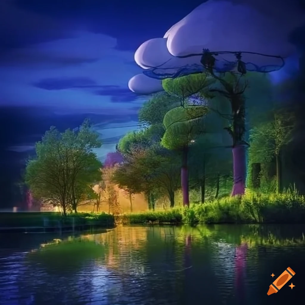 Surrealistic urban park with gothic architecture on Craiyon