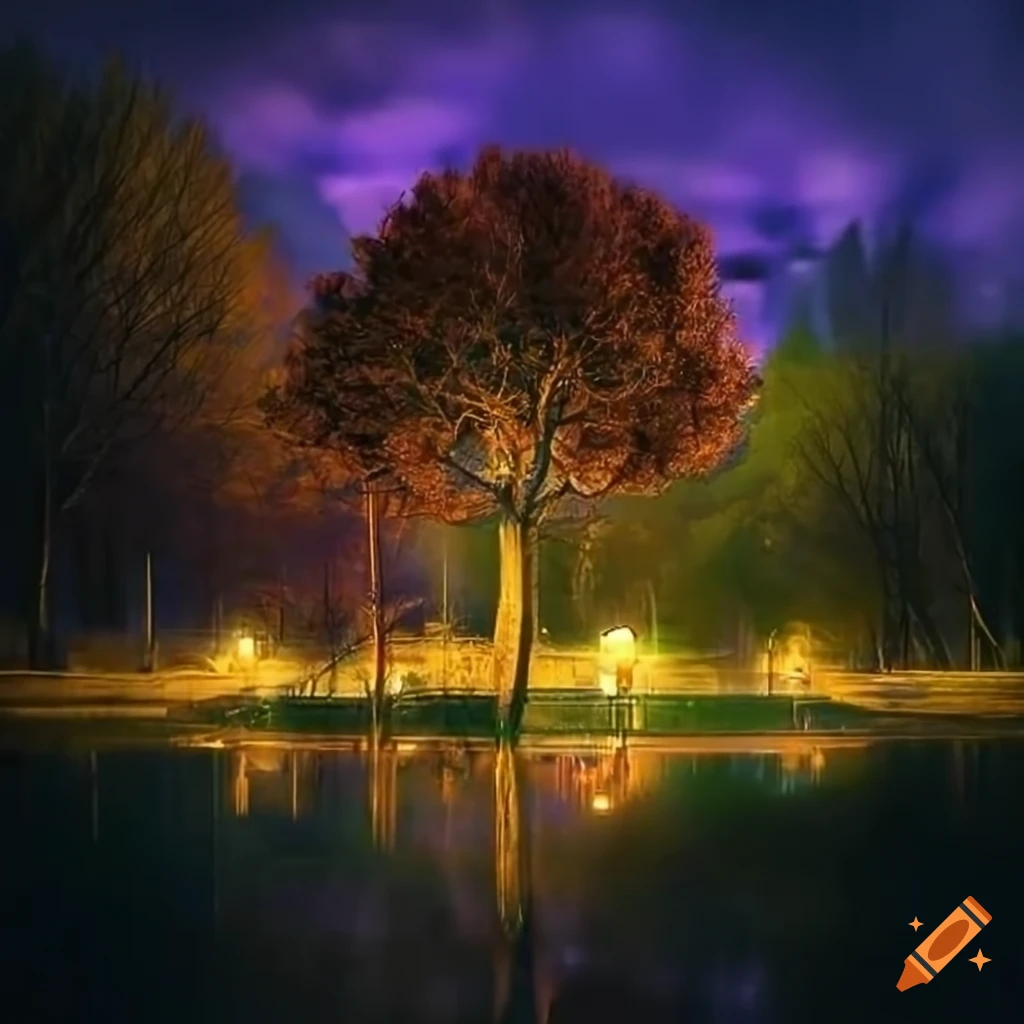 Surrealist park with gothic urban design on Craiyon