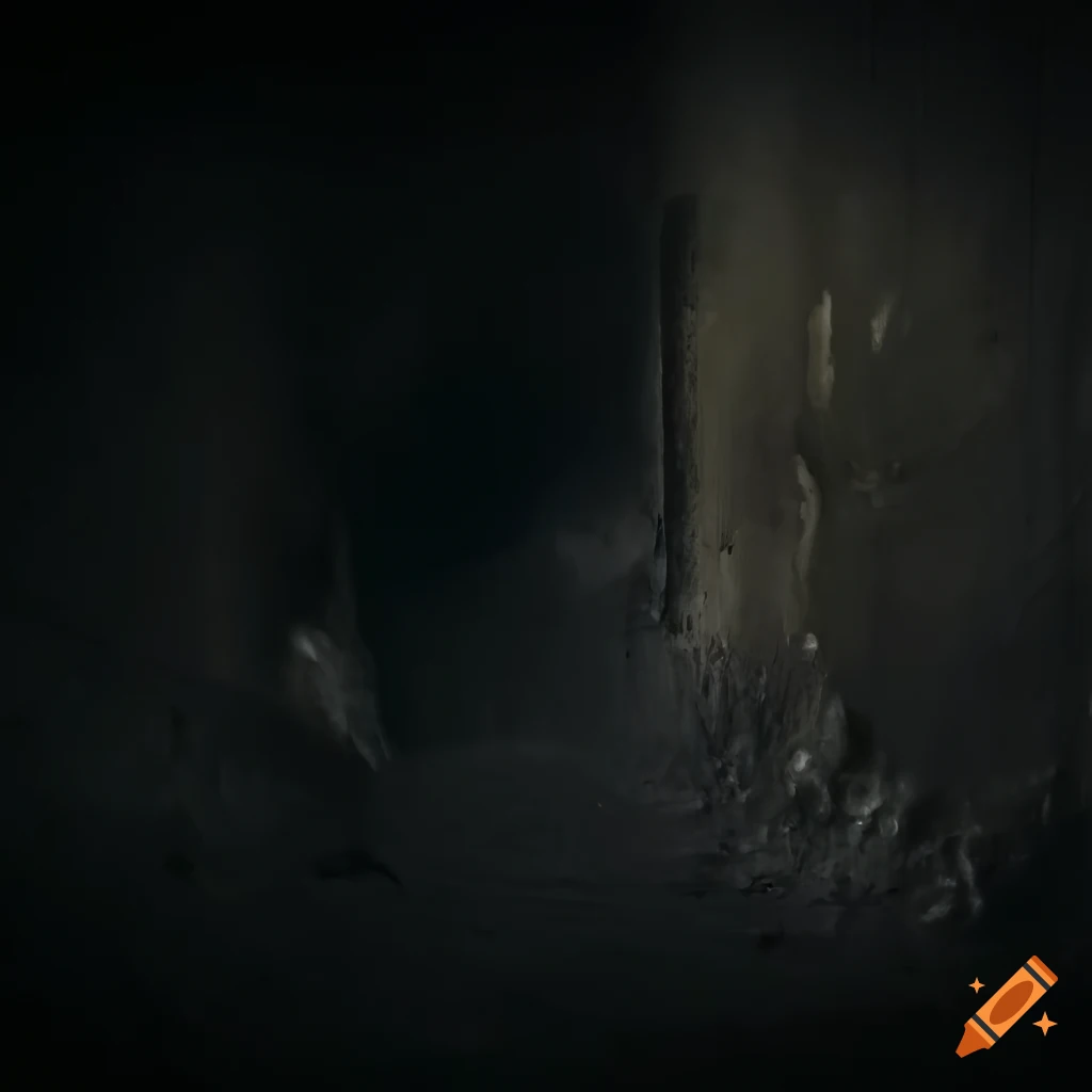 Detailed depiction of a liminal space with water on Craiyon