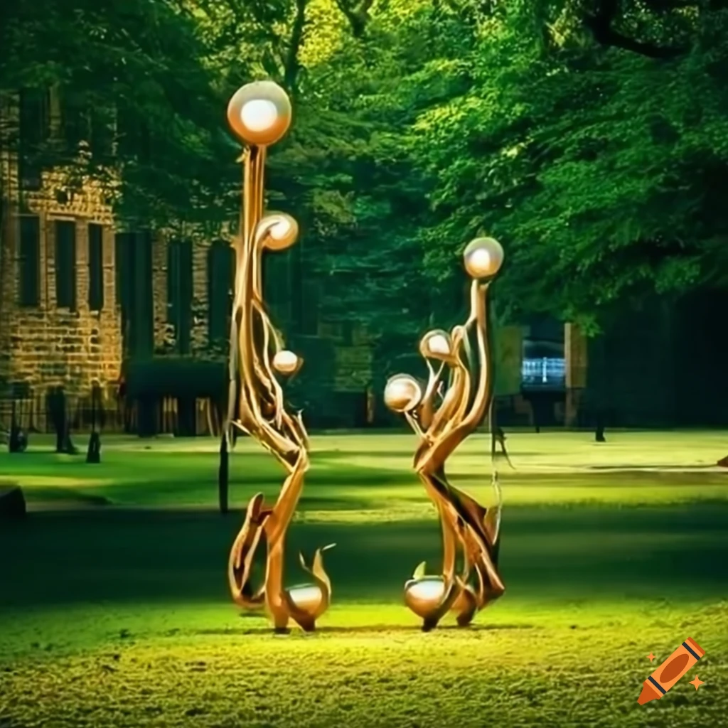 Image of a futuristic gothic urban park on Craiyon