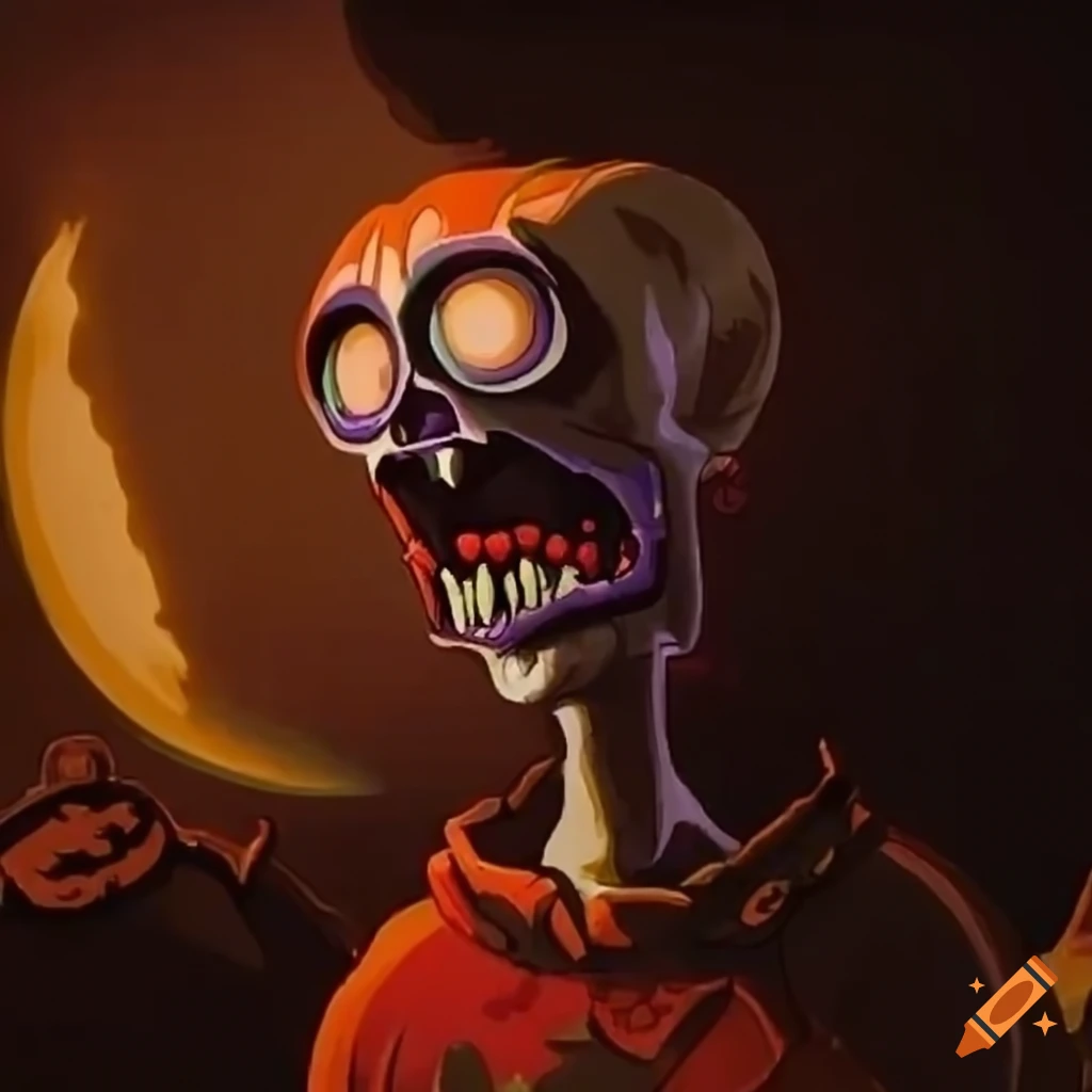 Haunted 2d animated character creation on Craiyon