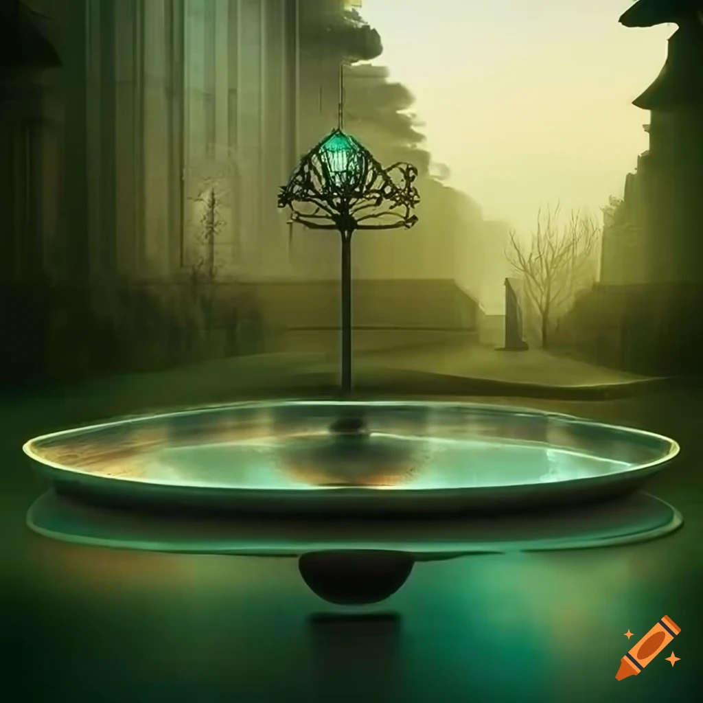 Surrealistic urban park with gothic futuristic design on Craiyon