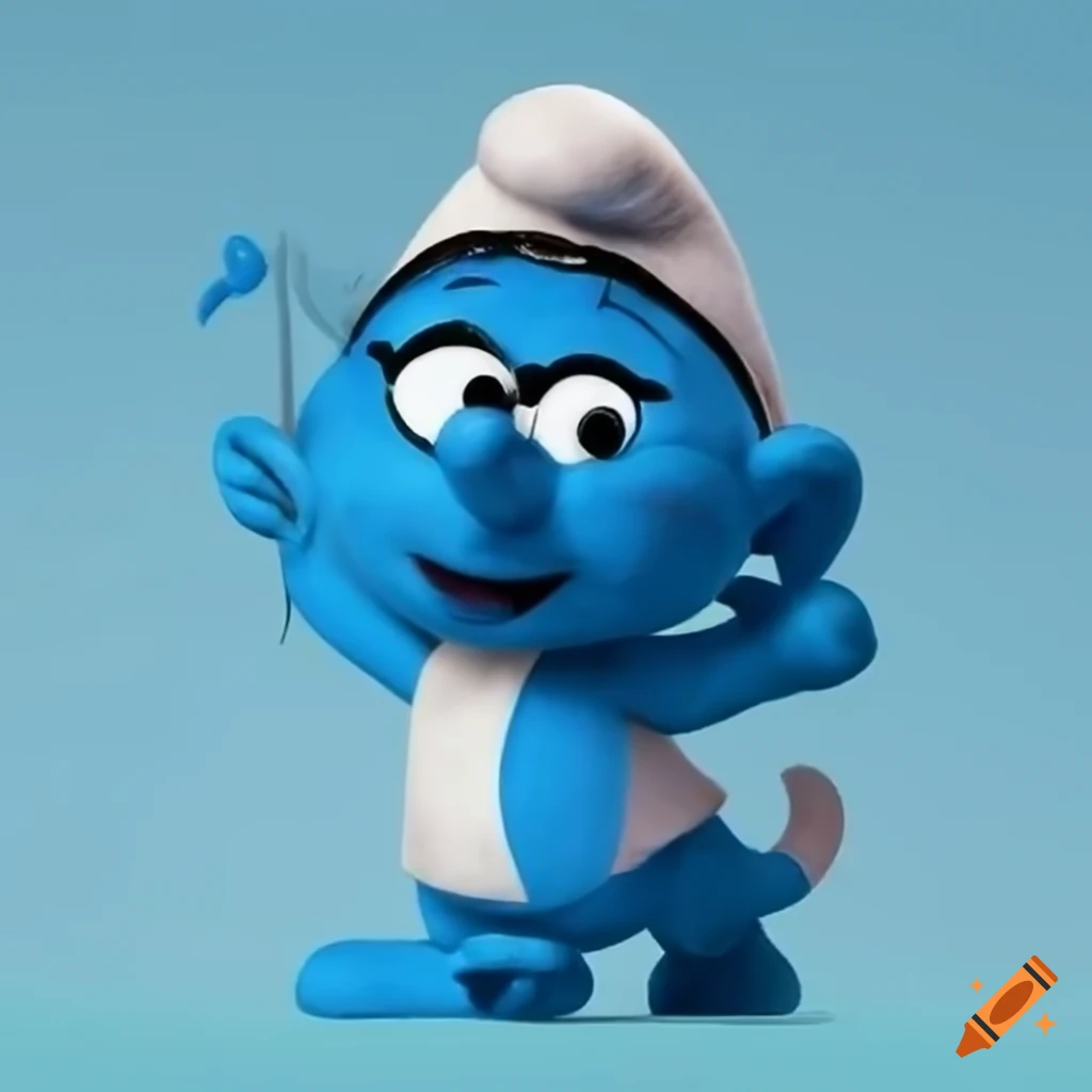 Blue smurf cat walking on Craiyon