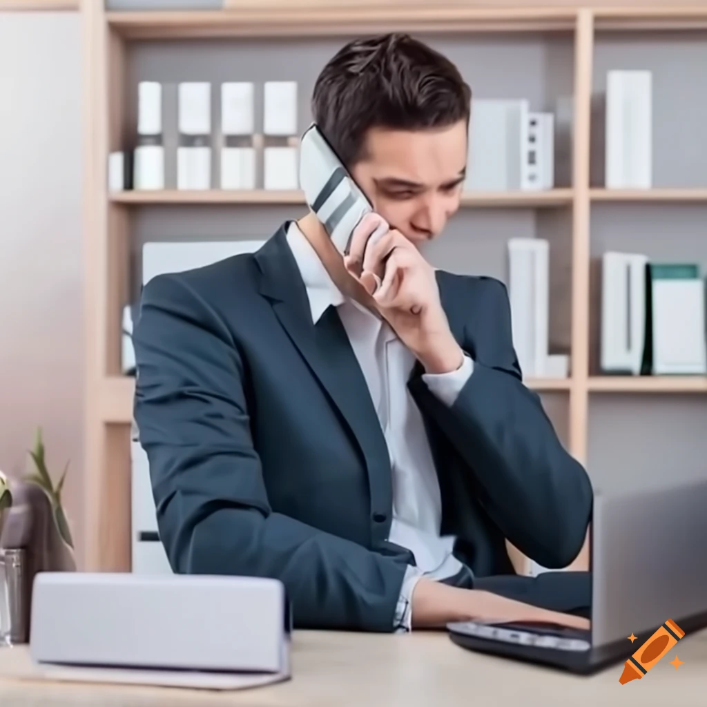 Businessman making a phone call on Craiyon
