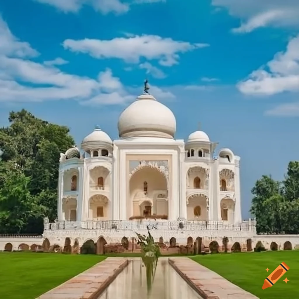 Elevation of mahal white house in mediterranean architectural style on ...