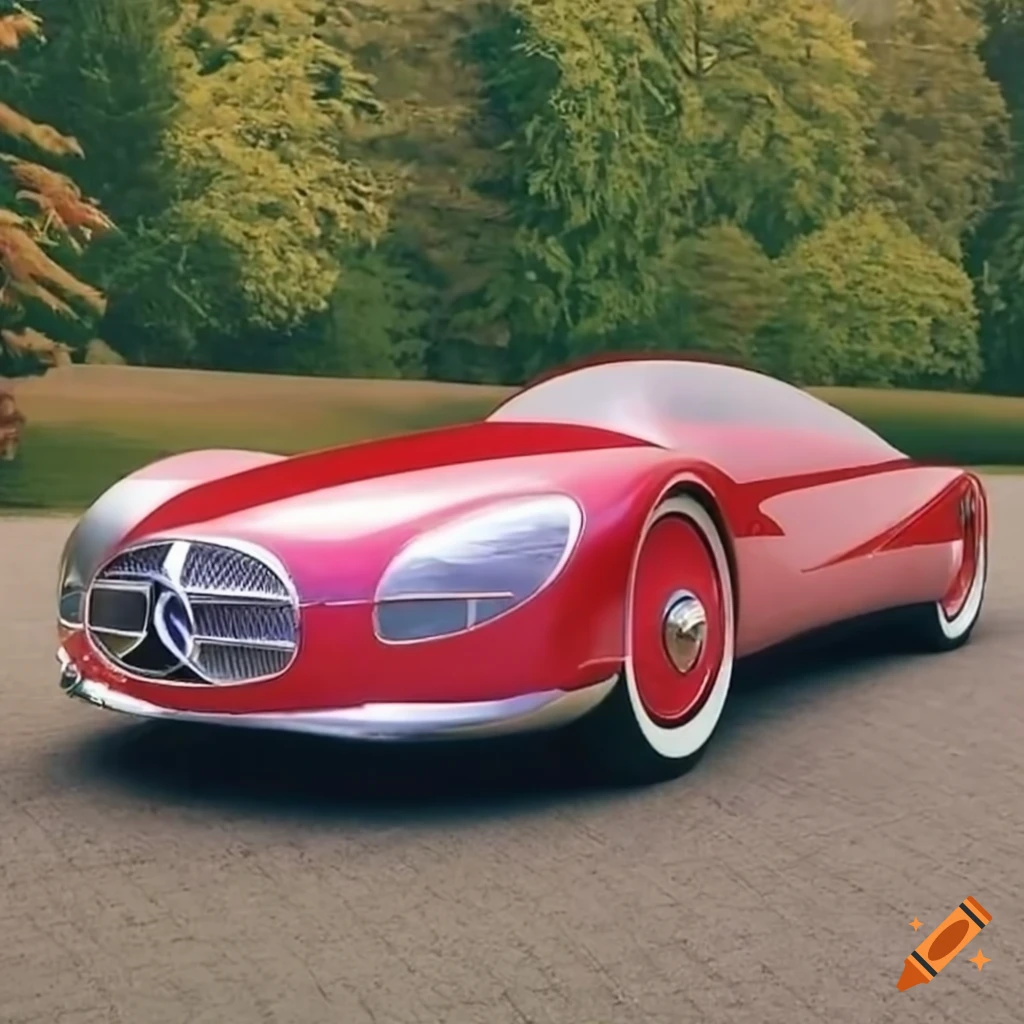 1955 atomic powered Mercedes Benz concept car on Craiyon