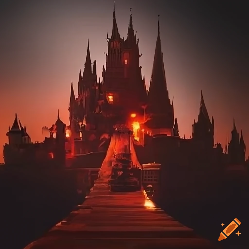 Red fantasy castle on Craiyon