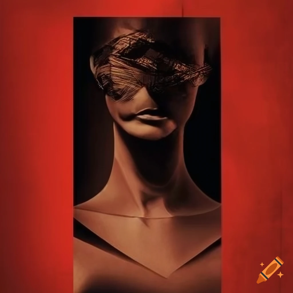 Dada design poster in red, black, and sepia tones on Craiyon